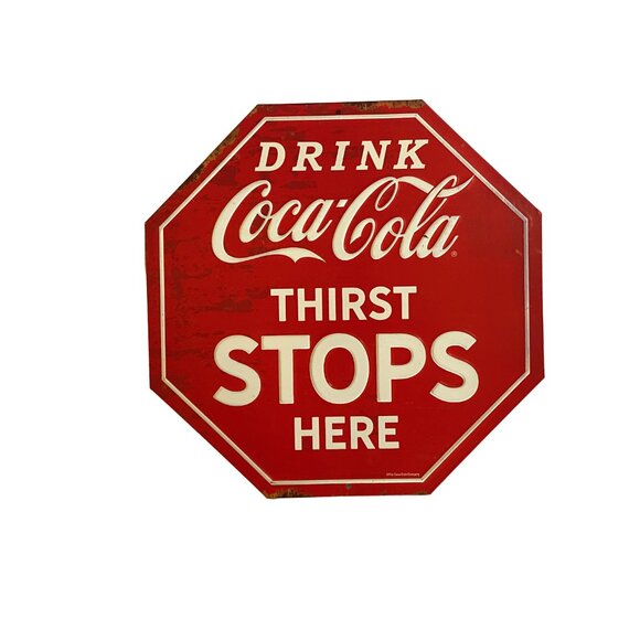 Coca Cola | Wall Decor | Coca Cola Retro Red Stop Sign Wall Decor ...